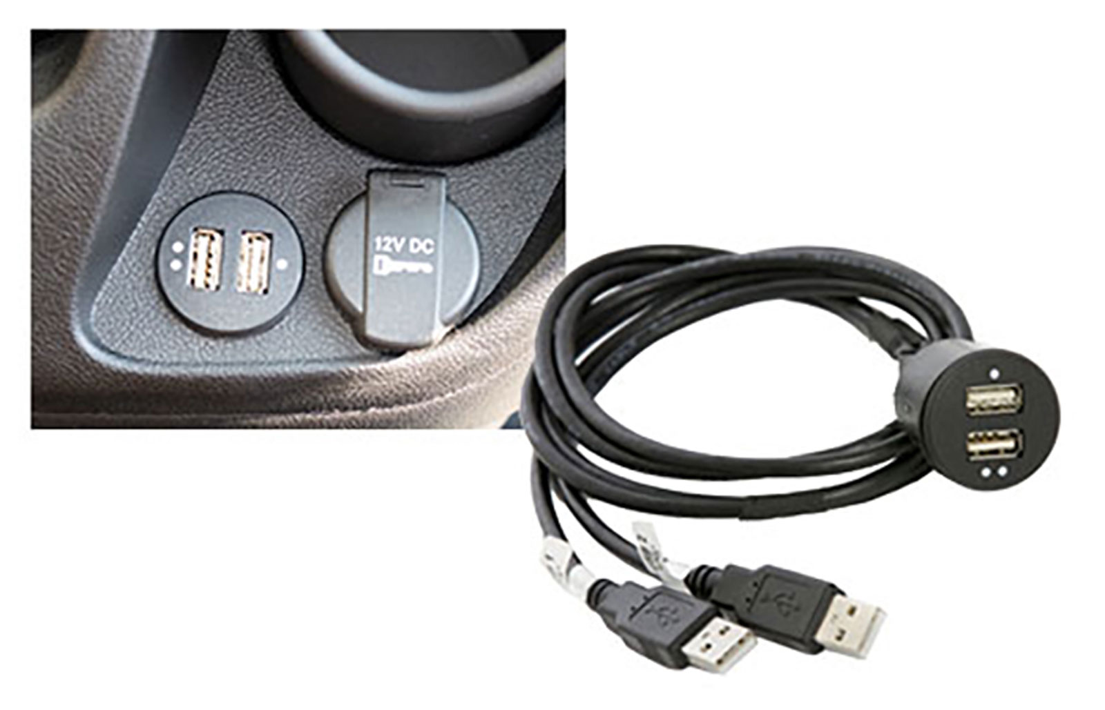Dynavin Doppel USB-Adapter, Buchse 2x2,1A 0,9m - - caraudio24.de